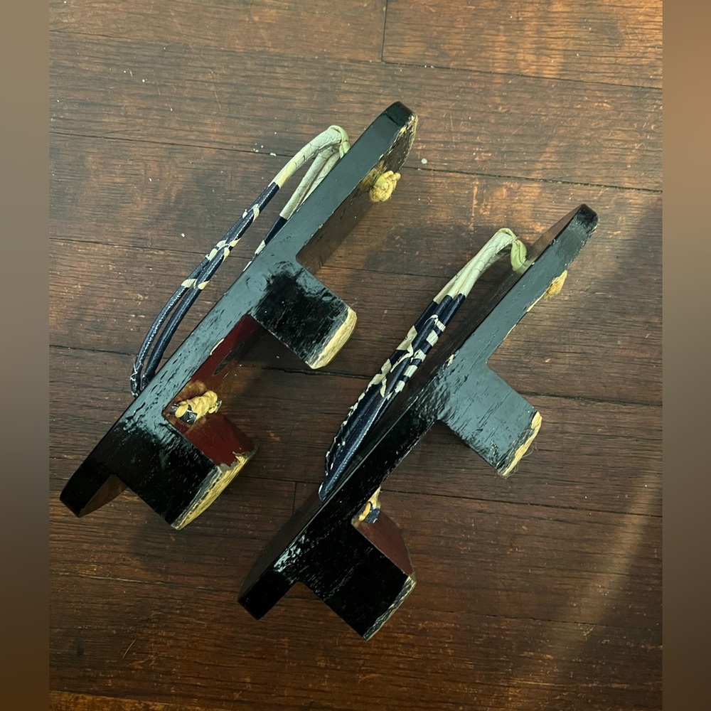 Japanese Old Traditional Wooden Sandals ”Geta” Size S… - Gem